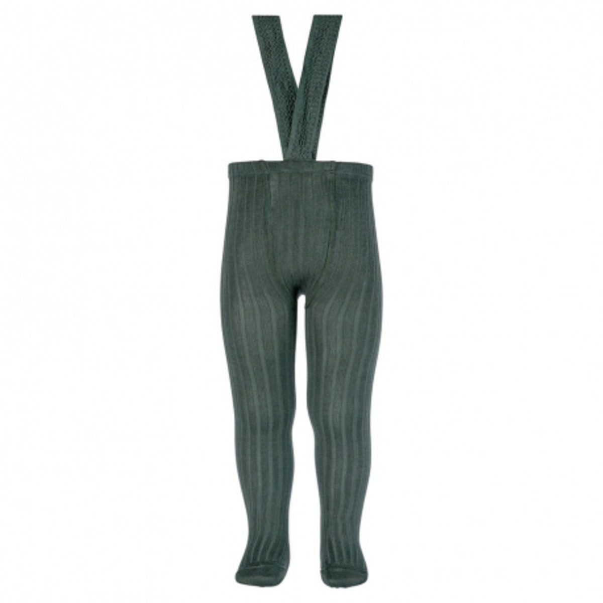 Condor Rib tights with elastic suspenders【12-24M】Pine | Circle tiny store