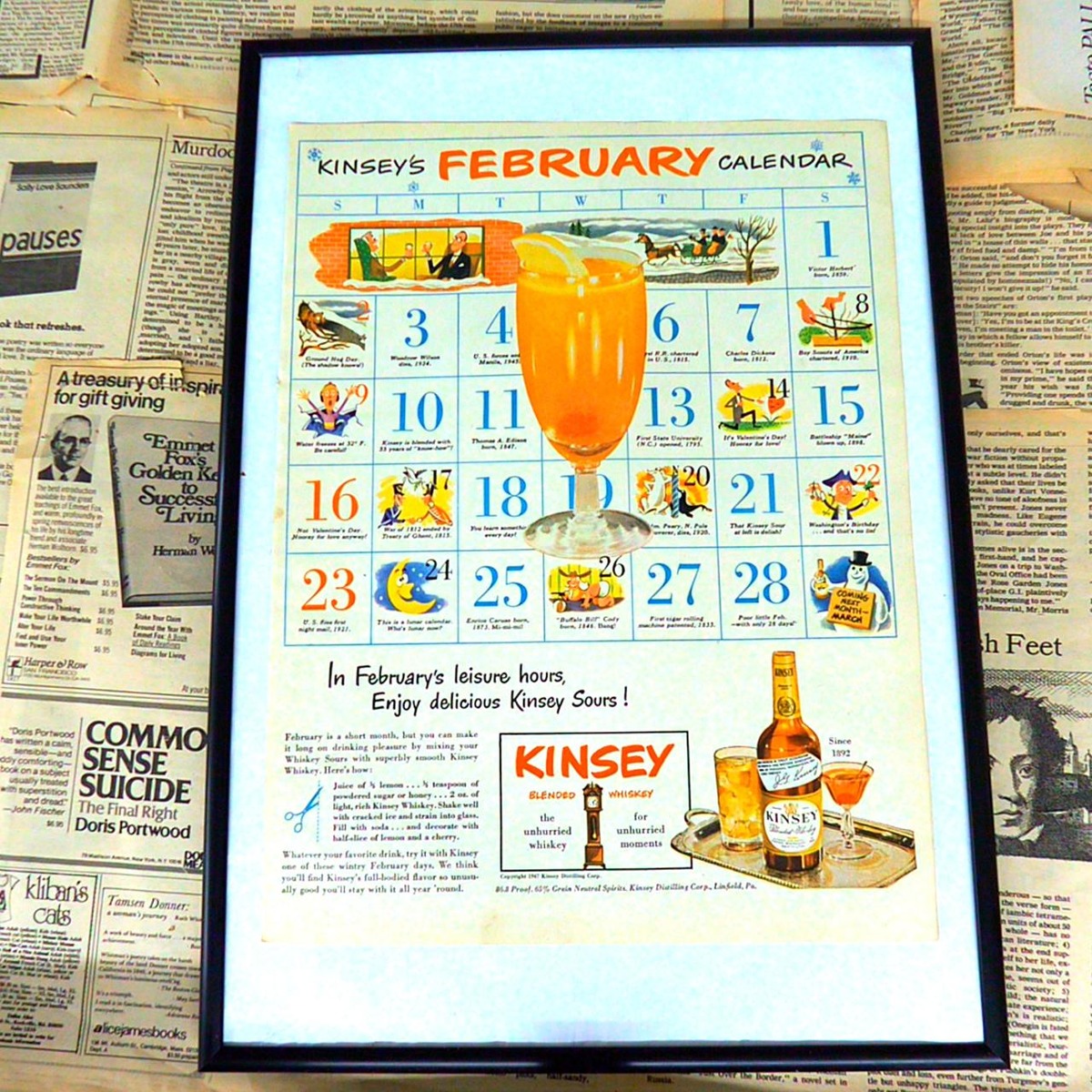 KINSEY GIN 広告 ESQUIRE誌 アメリカ ヴィンテージ ポスター インテリア | 海外アンティーク屋さん ephemera-pippin