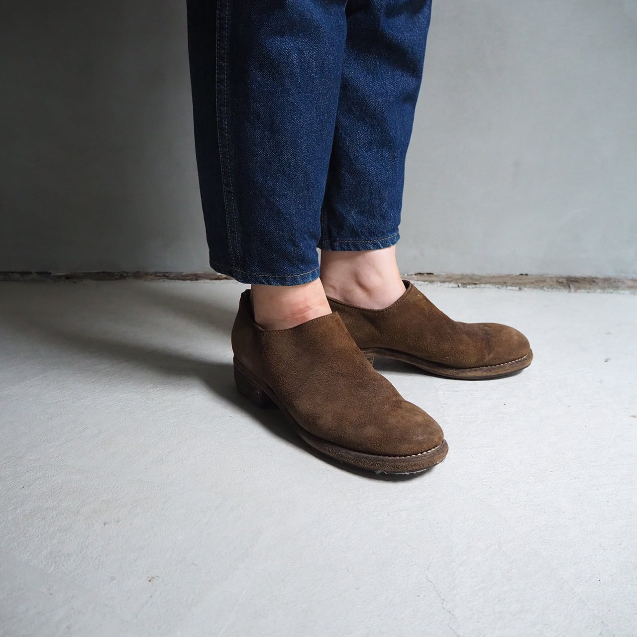 GUIDI バックジップショートブーツ ブラウン レディースサイズ GUIDI バックジップショートブーツ ブラウン レディースサイズ