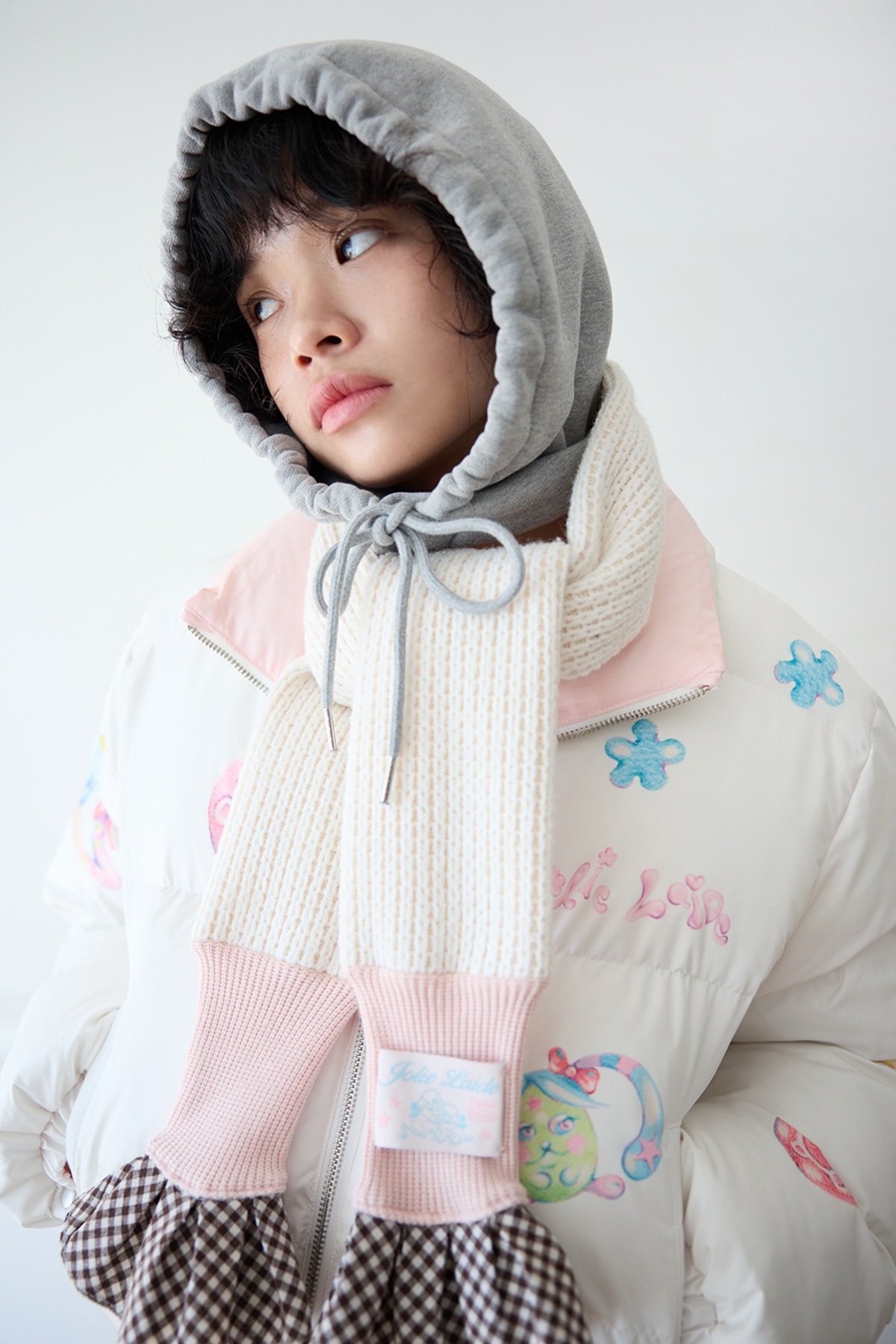 [JOLIE LAIDE] Lima hoodie muffler (Gray) 正規品 韓国ブランド 韓国通販 韓国代行 韓国ファッション ...