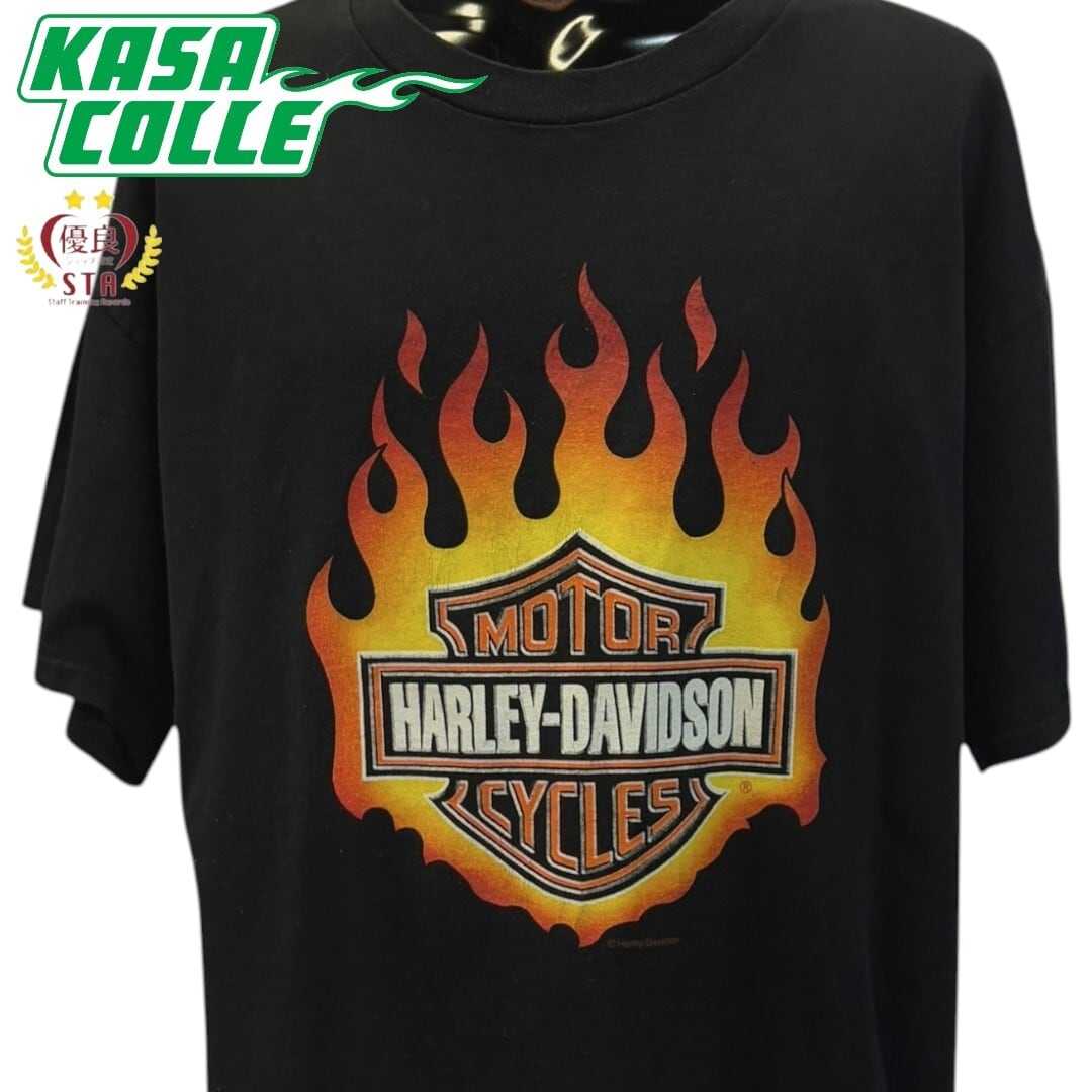 Harley-Davidson】ハーレーダビッドソン フレイムロゴ Tシャツ XL