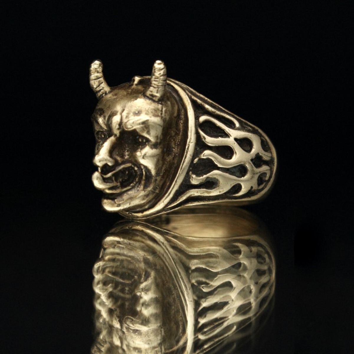 Vintage Satan Devil Bikers Ring [Made in USA - Brass] Devil Bikers Ring ...