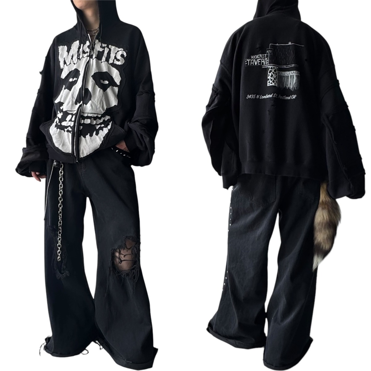 ♾ORIGINAL REMAKE♾ "MISFITS" custom design zip up hoodie | ELCASION/ELCA