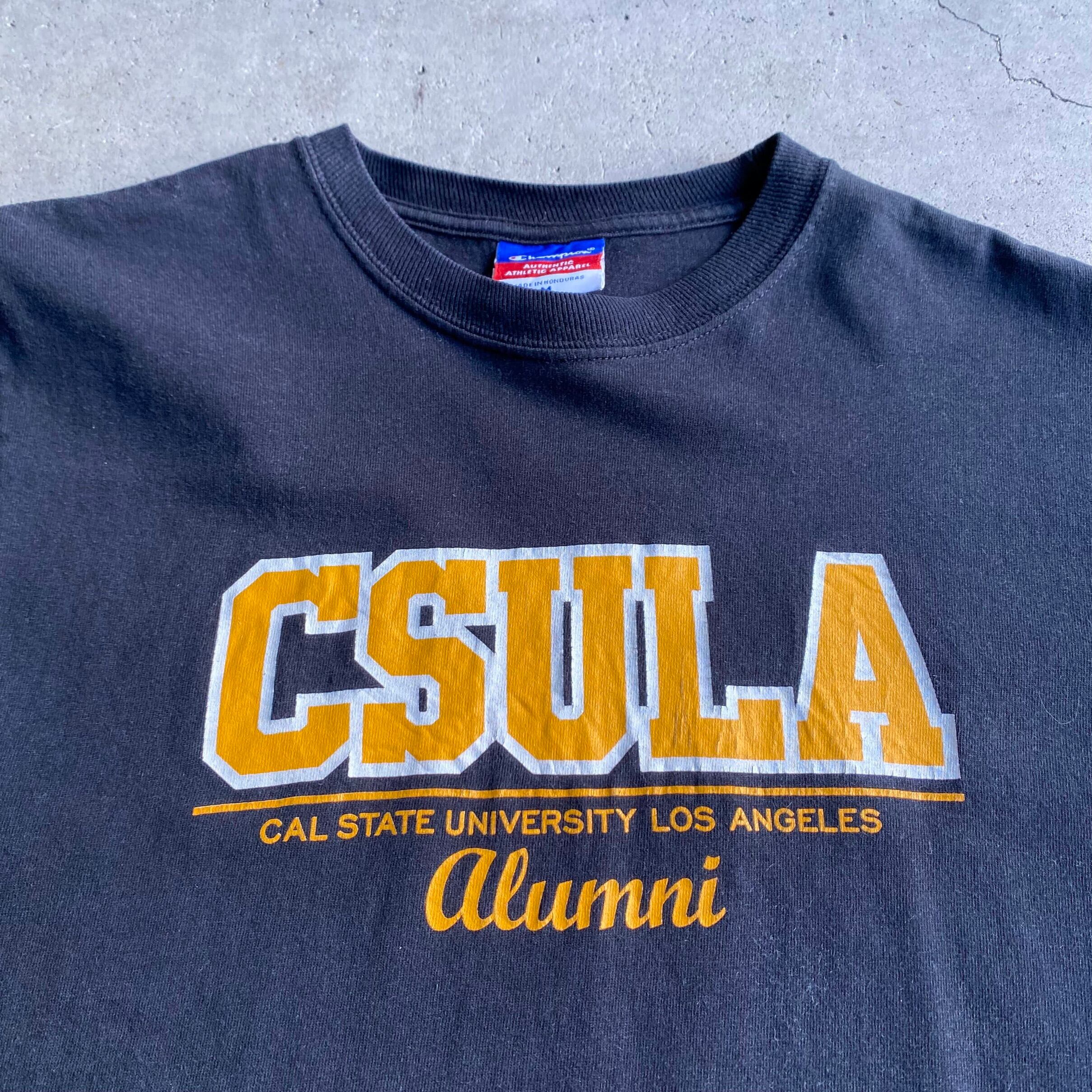 Champion チャンピオン CSULA カレッジロゴ プリント Tシャツ メンズM 古着 ブラック 黒【Tシャツ】【P2000 ...