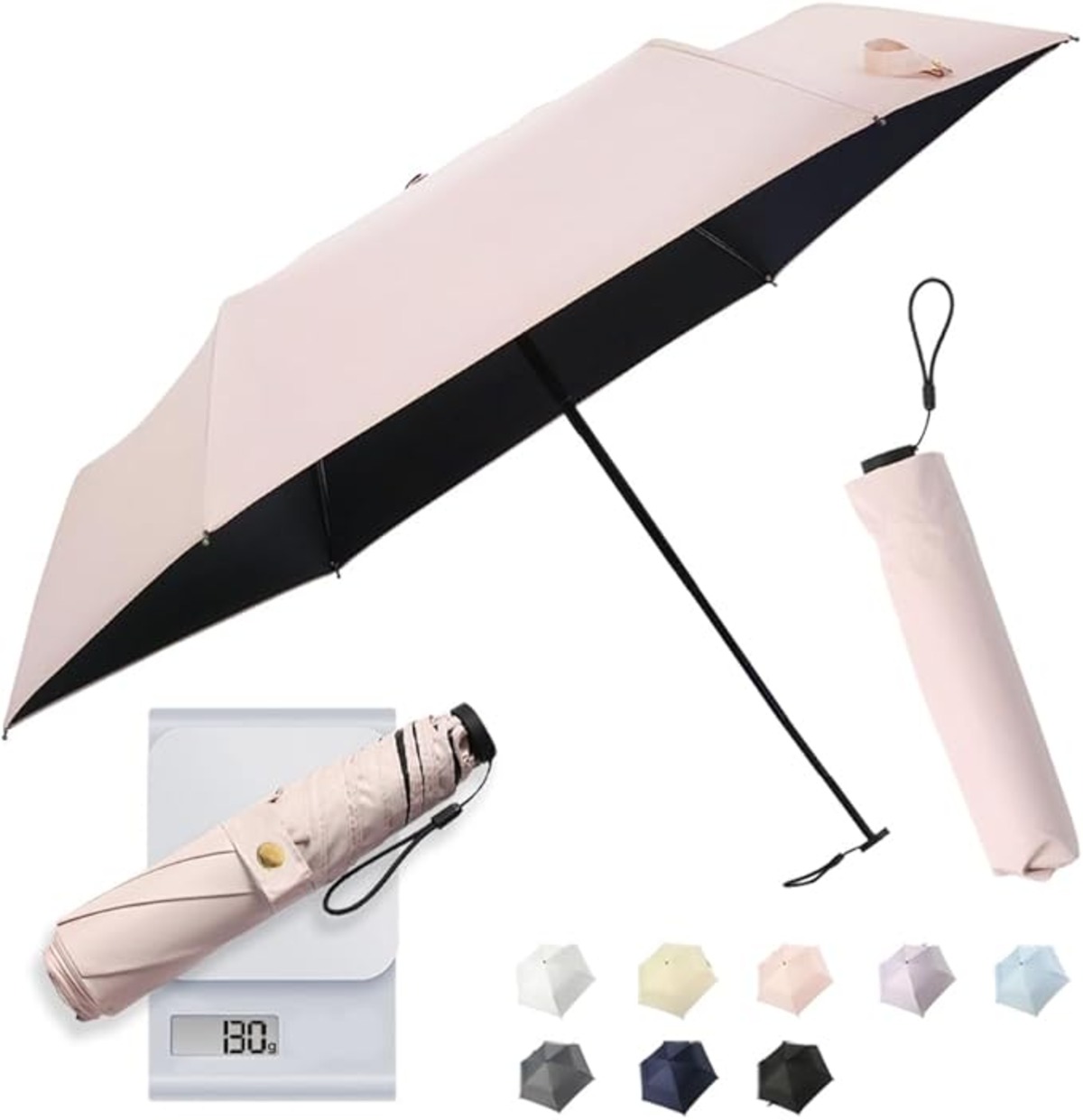 【JIS認証】日傘 超軽量 130g 折りたたみ傘 折り畳み日傘 UVカット率 遮熱 折り畳み傘 紫外線遮断 晴雨兼用 梅雨対策 耐風撥水 丈夫 コンパクト携帯便利 完全遮光 熱中症対策 ...