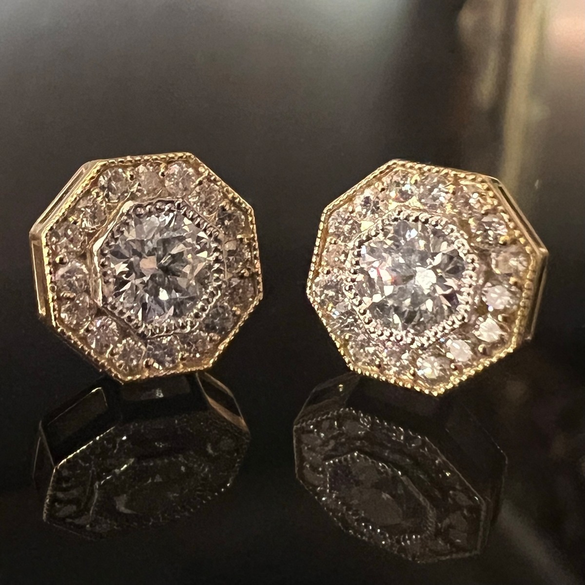 T様限定 Octagon cut Diamond Earrings | Victorian Box