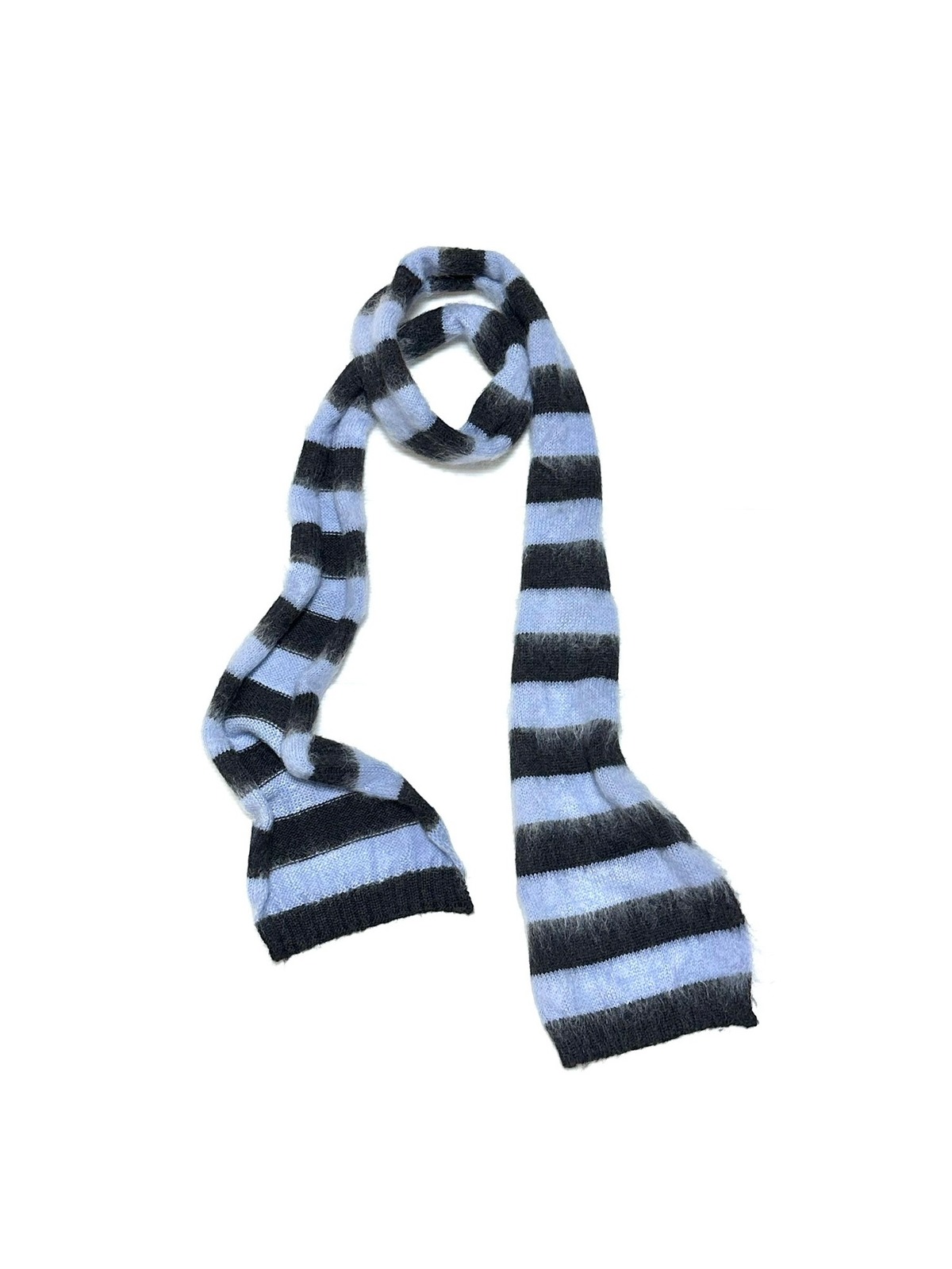 PRADA Snake_ish Border Shaggy Mohair Knit Stole | ETRAK