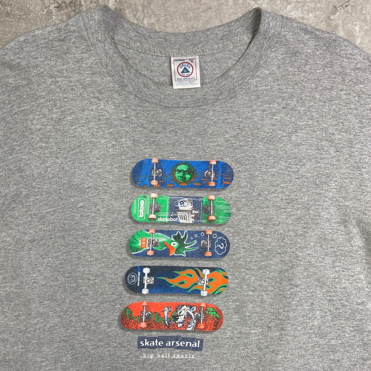 90年代 BIG BALL SPOTRS SKATE ARSENAL プリントTシャツ スケート メンズXL 古着 90s ヴィンテージ ...