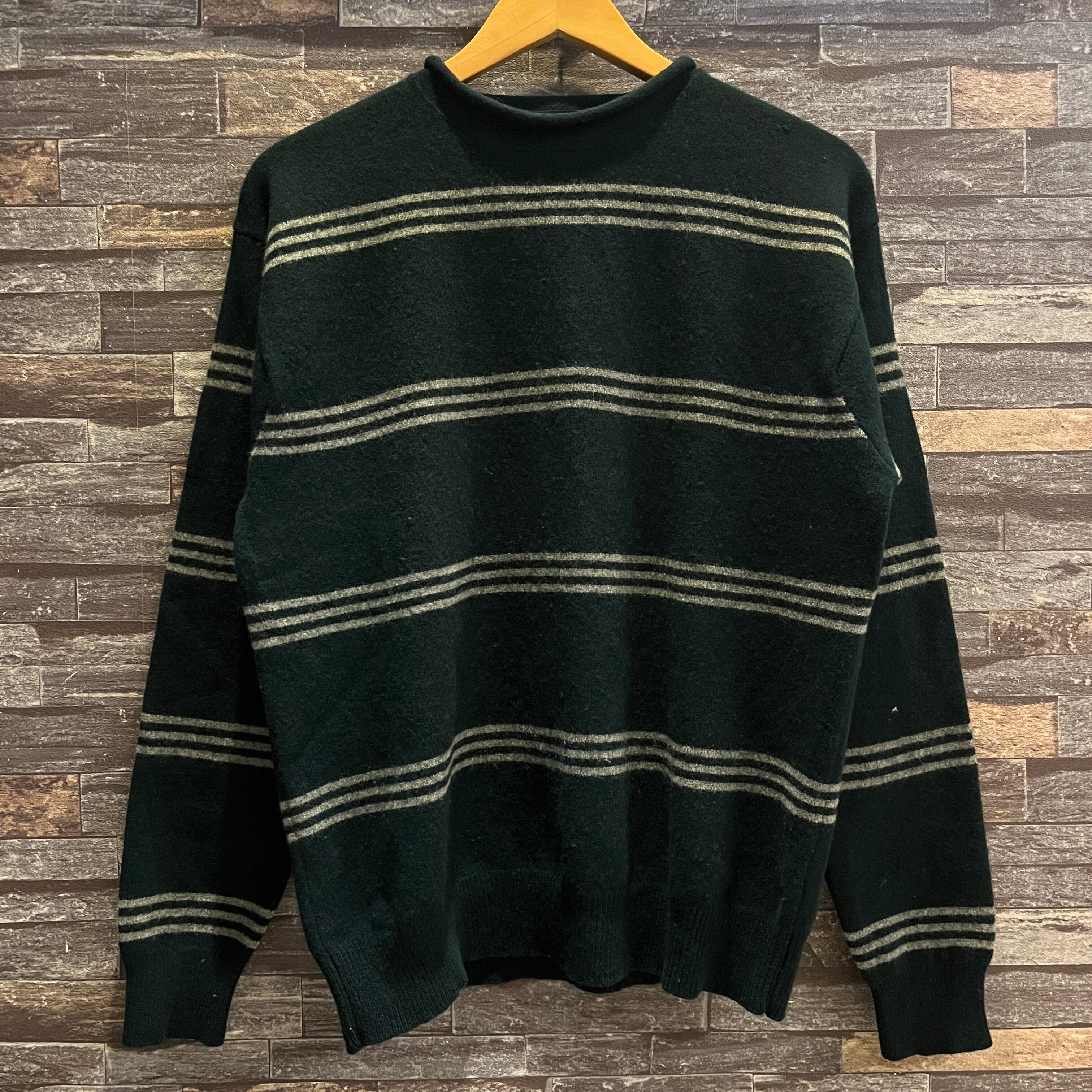 RALPH LAUREN ROLL NECK BORDER WOOL SWEATER | safarionline