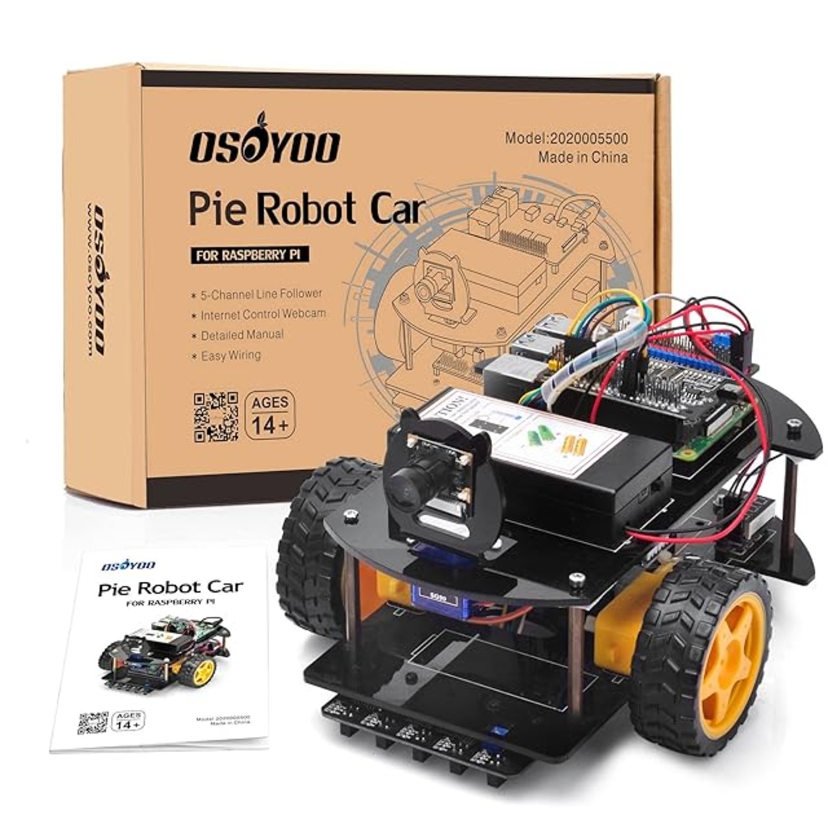 OSOYOO ロボットカー キット スマートカー Raspberry Pi 5 4 3B B+ ZeroW対応 STEM教育用DIYスマート ...