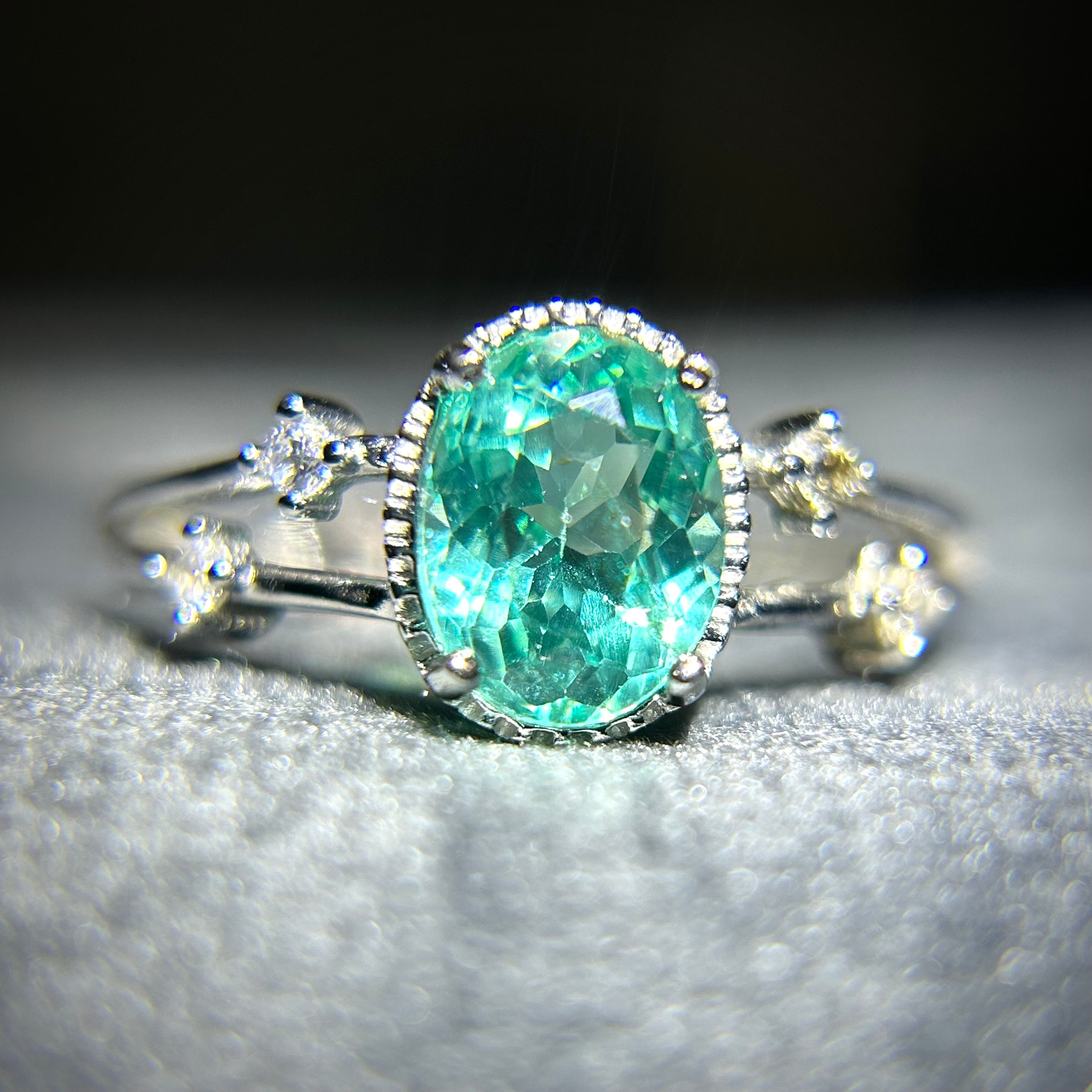 シルバー製 アパタイト オーバルステーションリング フリーサイズ | Inormal