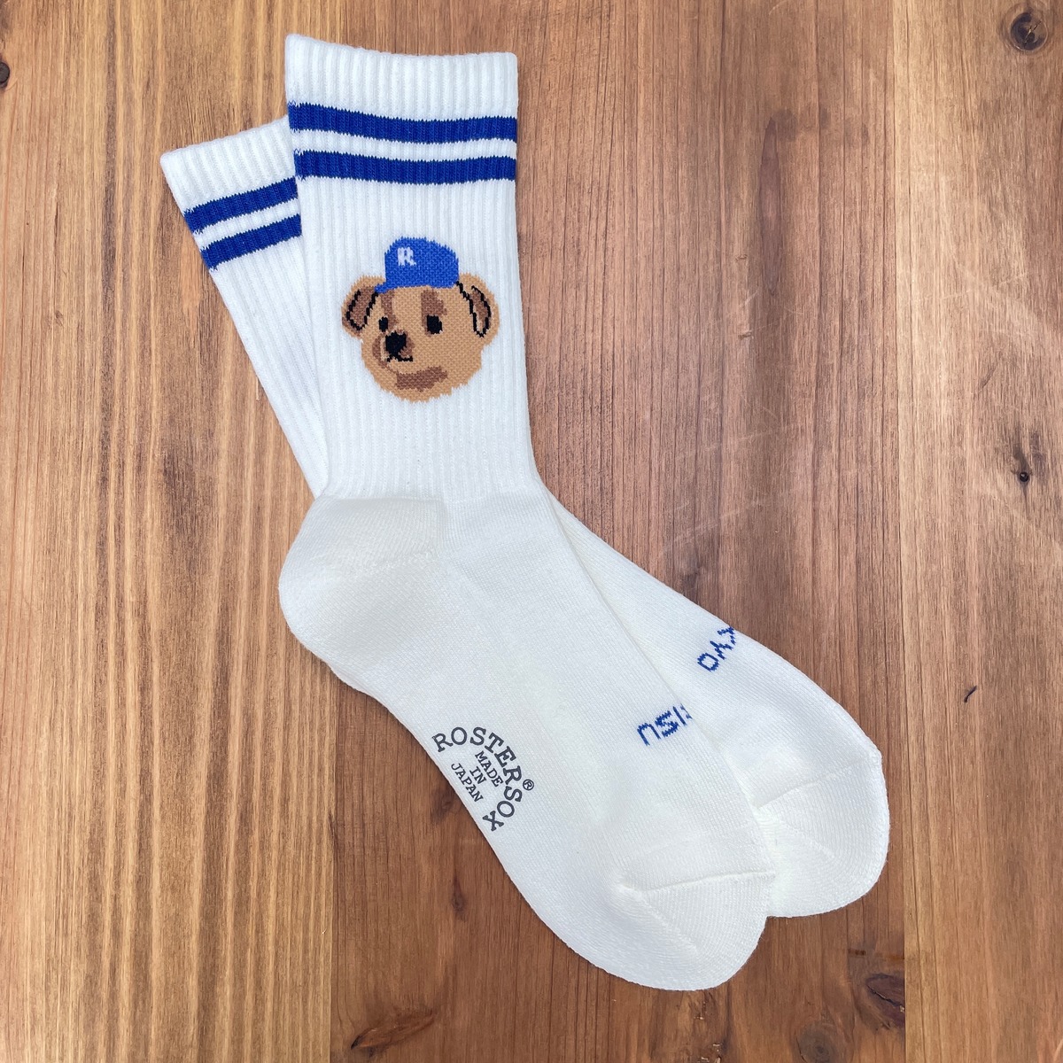 ROSTER SOX(ロスターソックス) RS-428 "TEAM BEAR" 靴下 日本製 ホワイト | FAMO オンラインストア～雑貨のお店～