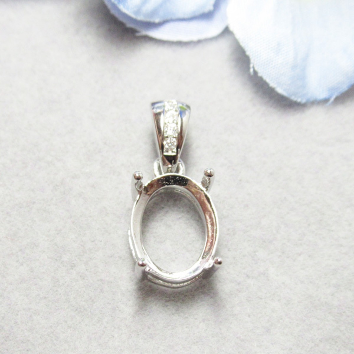 9×7㎜ CZバチカン 4爪 ペンダント セッティング S925 SV | rue Sepia