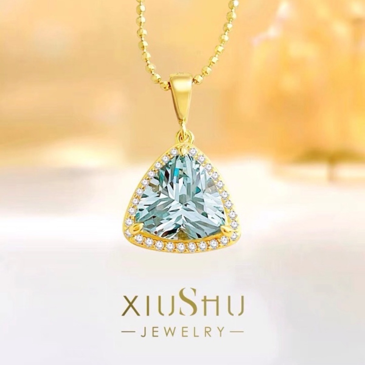 人工シルキーミントトルマリン 高炭素ダイヤモンド キラキラ ゴージャス ラグジュアリー ネックレス シンプル | キラキラゴージャスジュエリーのXIUSHU(シュシュ)