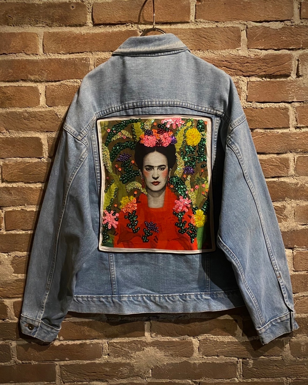 【Caka act3】"Frida Kahlo" Patch Design Vintage Loose Denim Jacket | Caka ...