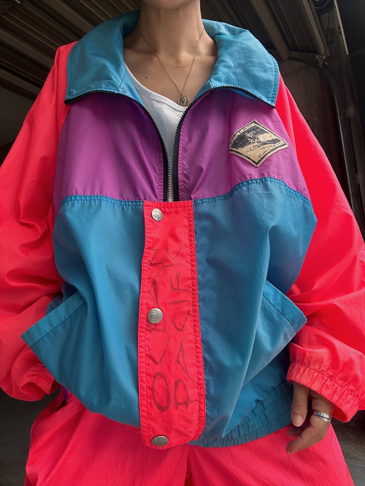 （OT1261）80’s Ocean Pacific multi color nylon jacket | OVERLAP CLOTHING