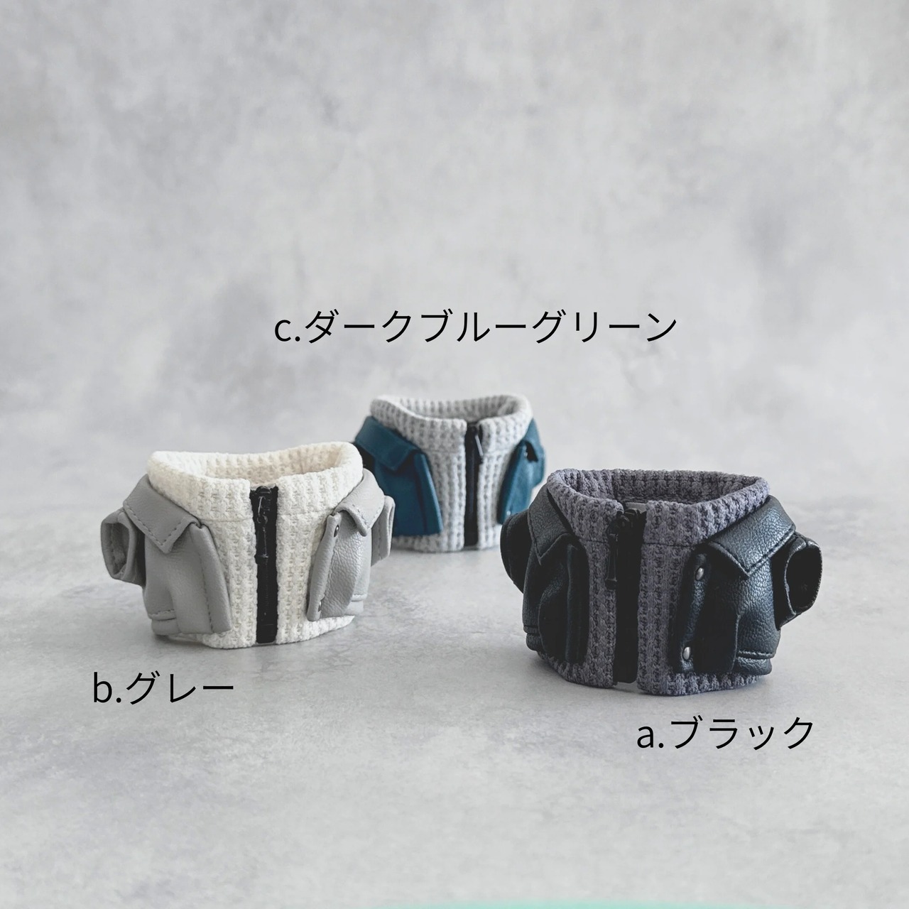 【11cm puppet】ジップニットレザージャケット | Sarari