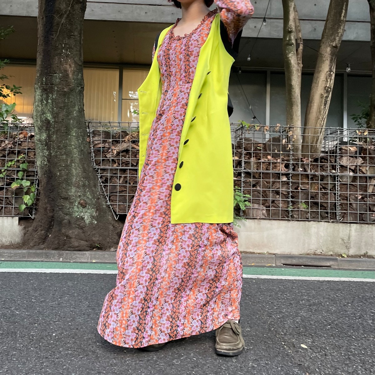 90s long two tone vest | PARA select&vintage