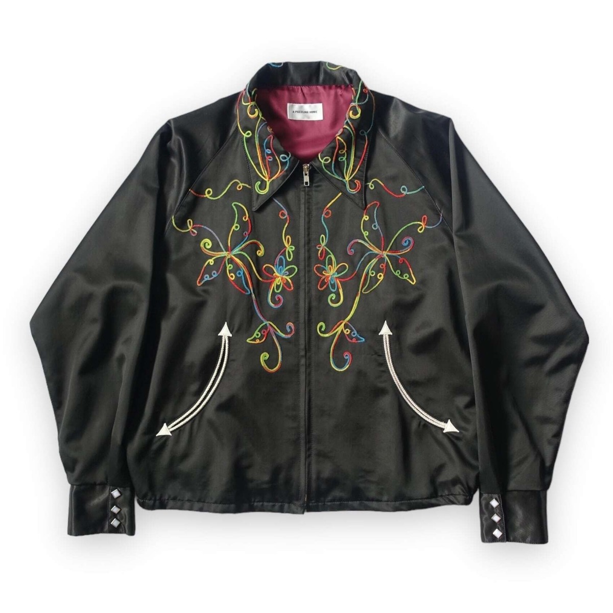 RAINBOW EMBROIDERY WESTERN JACKET - black | BOP Select&Vintage