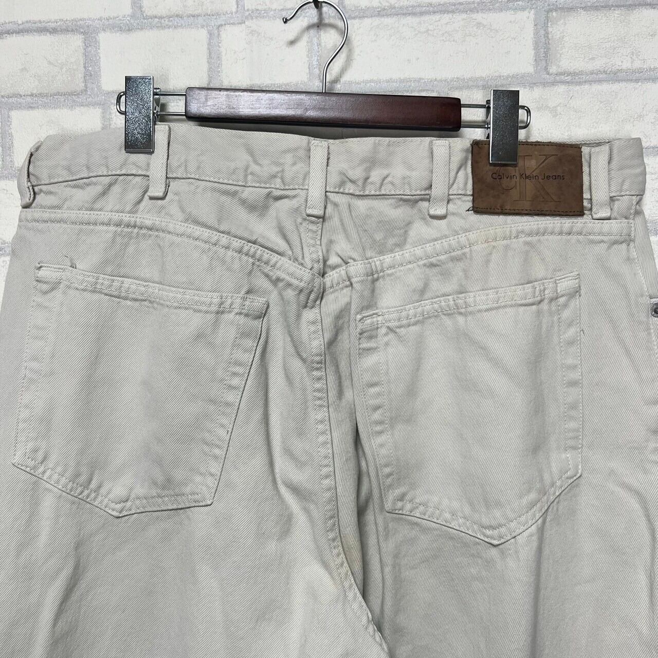 【W38×L32】【90's】Calvin Klein Jeans デニムパンツ 革パッチ vintage | 古着屋OLDGREEN