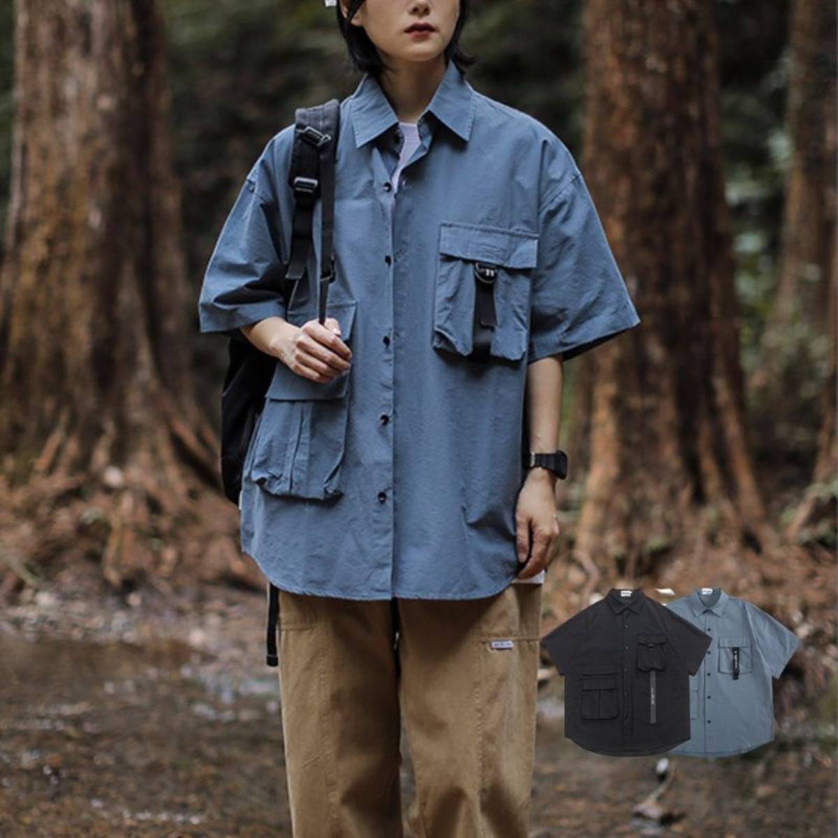 Multi pocket shirt M11969 | Monoqlo+