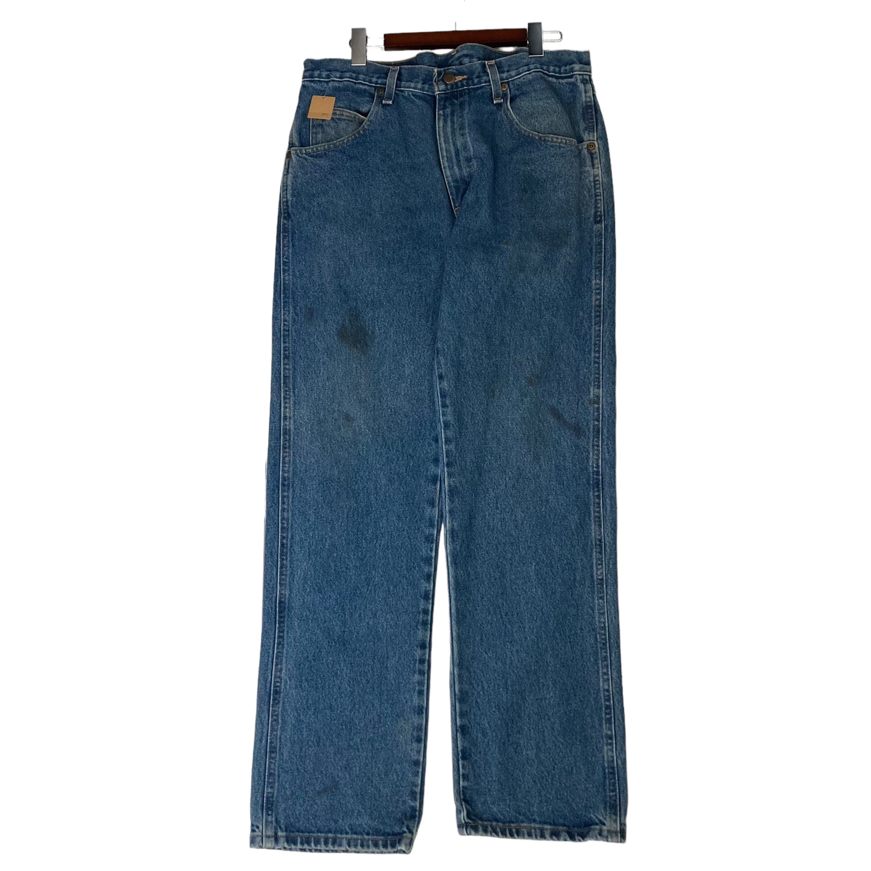 【W33×L30】wrangler デニムパンツ 革パッチ | 古着屋OLDGREEN