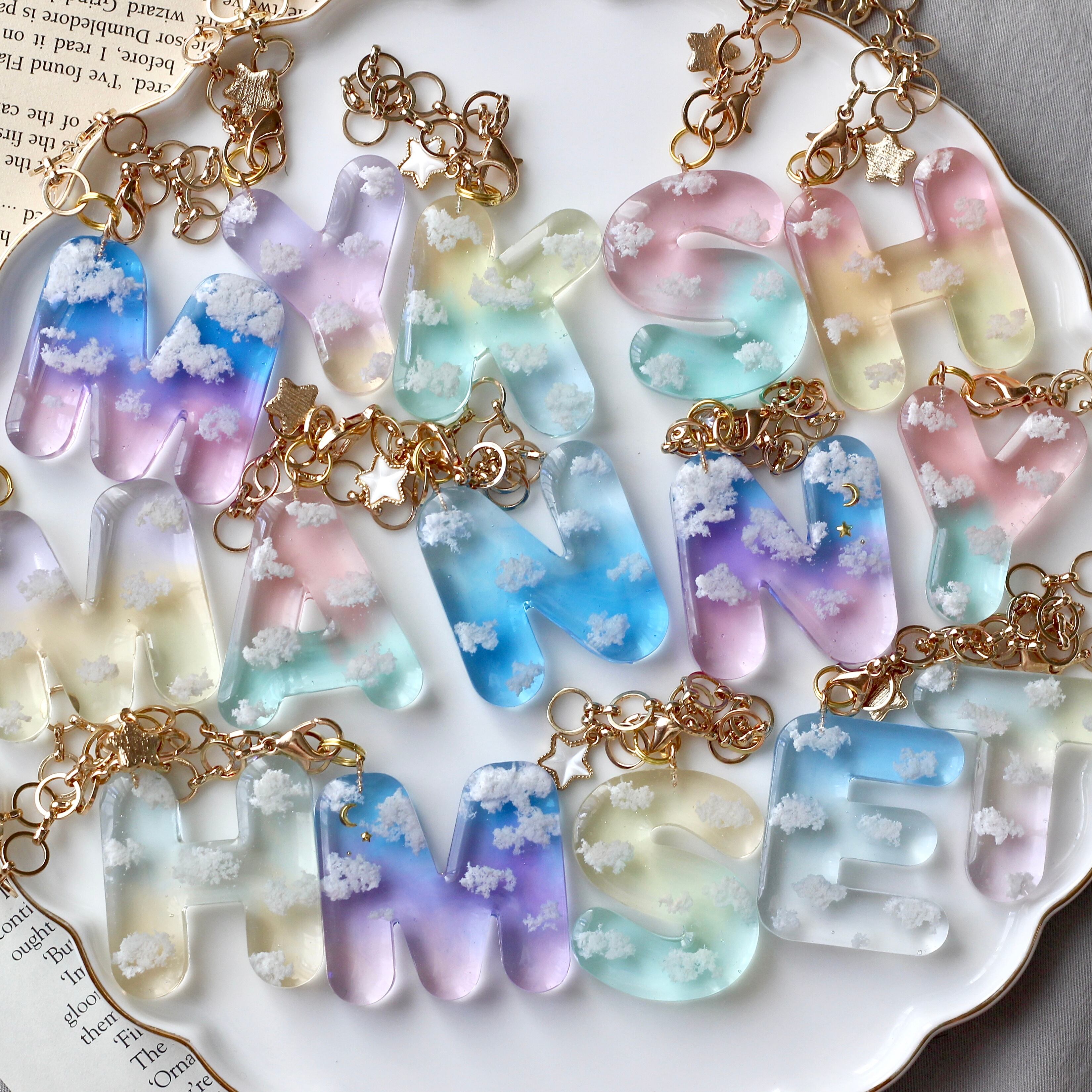 ゆめの空イニシャルバッグチャーム/H | comarimade