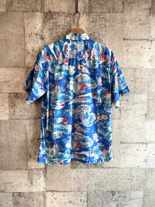50s HAWAII製 KILOHANA - LURLINE MATSON TROPICAL HAWAIIAN ALOHA SHIRT OLD ...