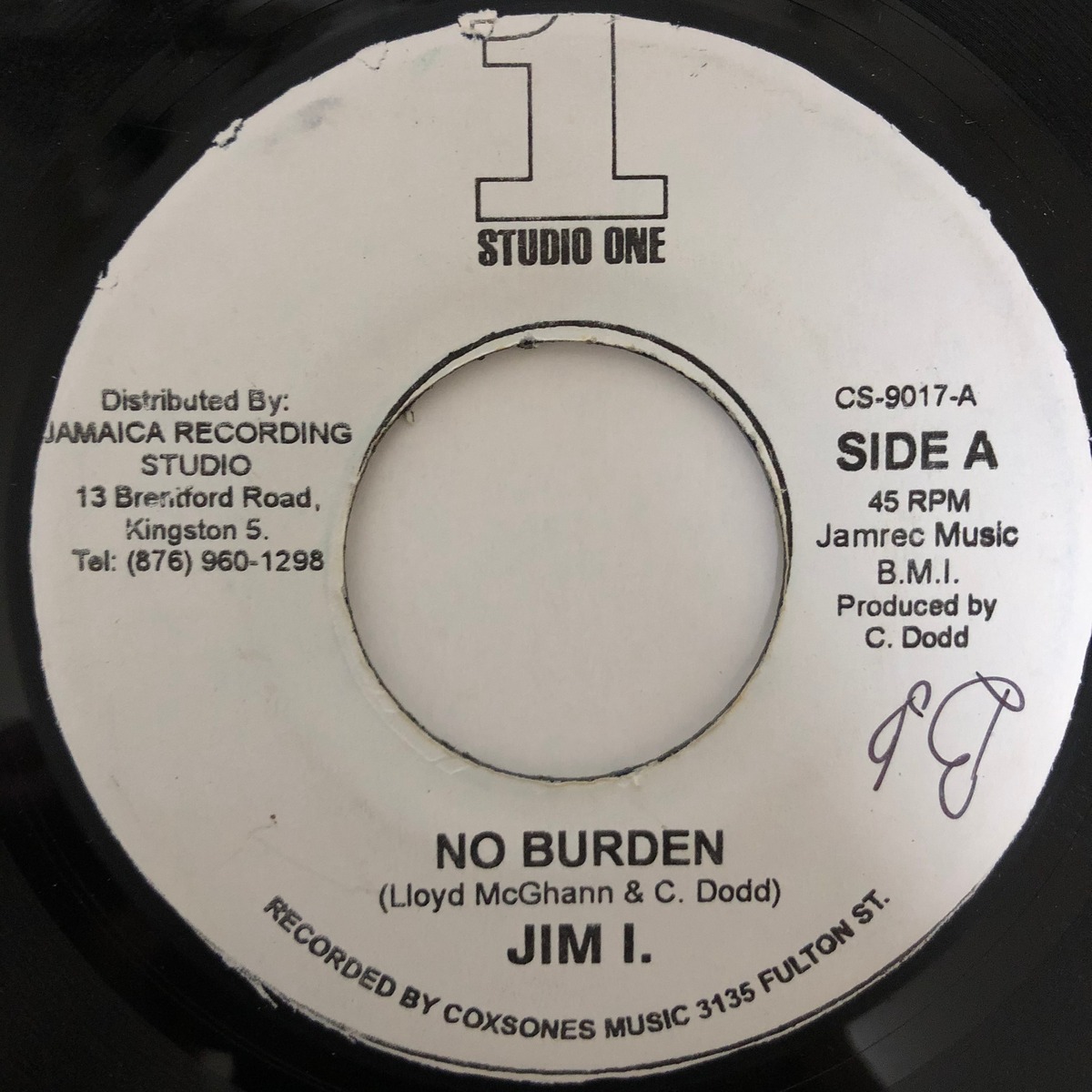 Jim I. - No Burden【7-20434】 | Jamaican Soul