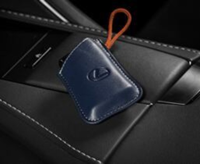 Lexus Smart Access Key Glove (Blue Leather / Orange Loop / Silver ...