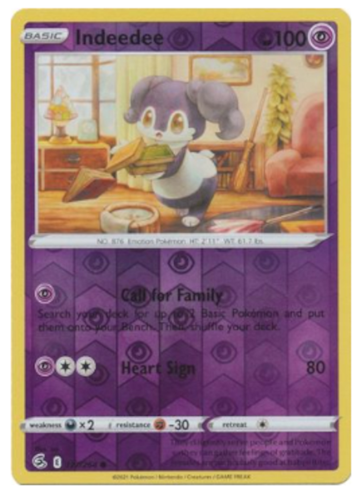 イエッサン / Indeedee - 127/264（リバースホロ）Sword & Shield: Fusion Strike /状態A+ ...