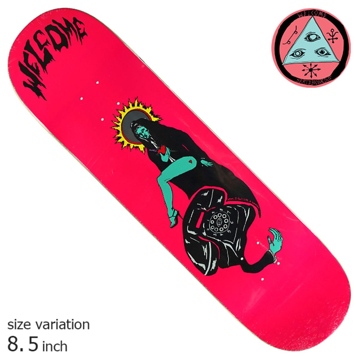 WELCOME Call Mary Labrys Twin Tip 8.5inch HOT PINK ウェルカム スケートボード デッキ ...