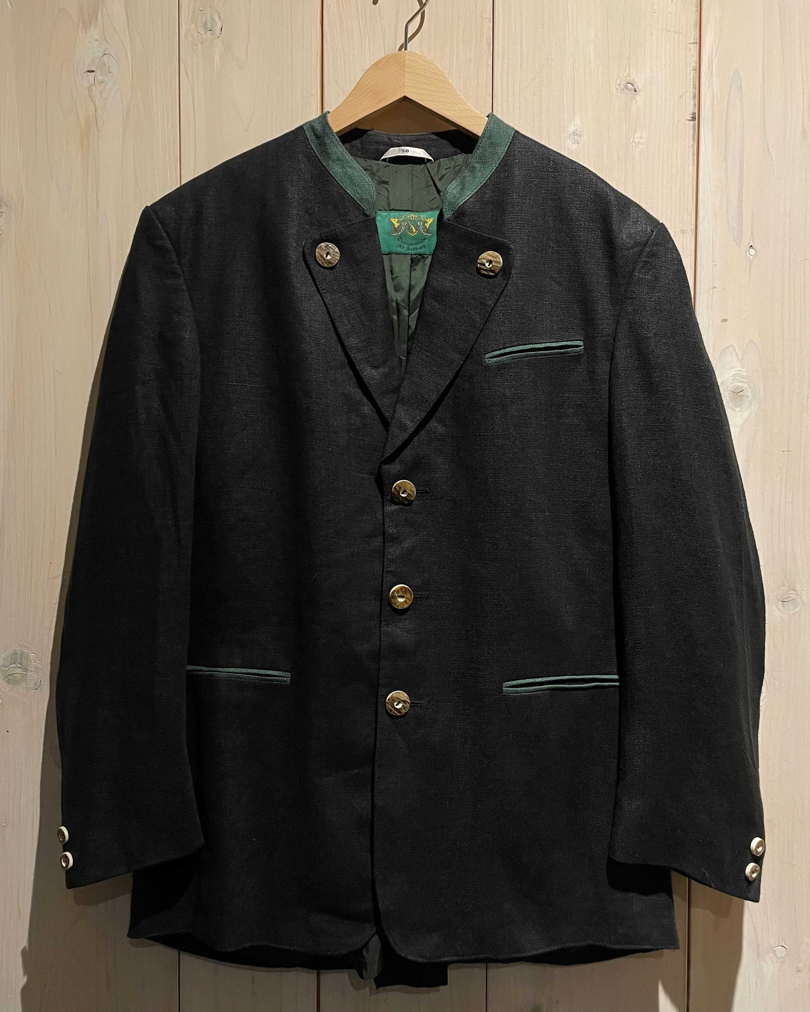 【a.k.a.C.a.k.a vintage】Black Linen Vintage Tyrolean Jacket | Caka(カカ ...