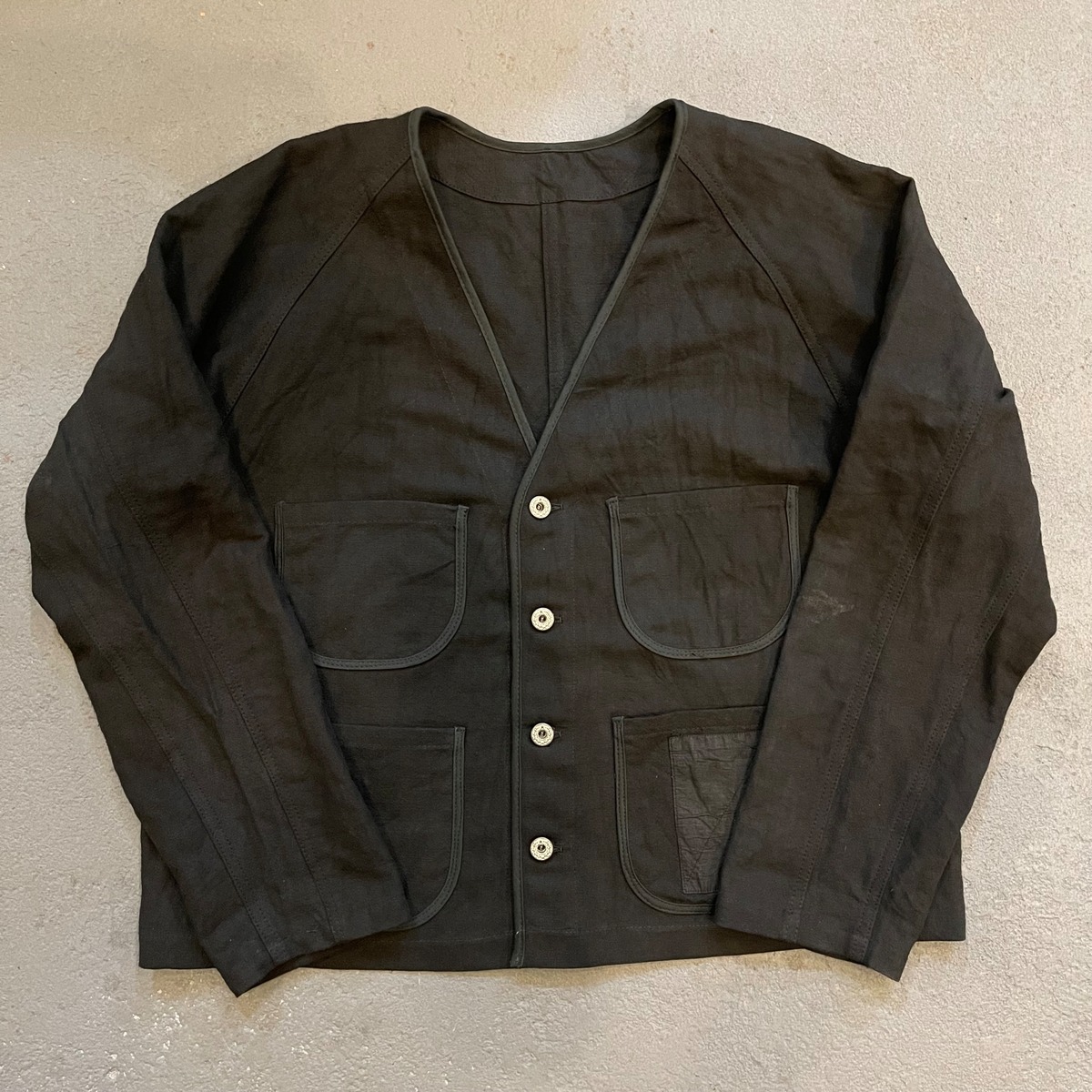 ARCANA BLACK LINEN ENGINEER JACKET ④ | ARCANA/THE END