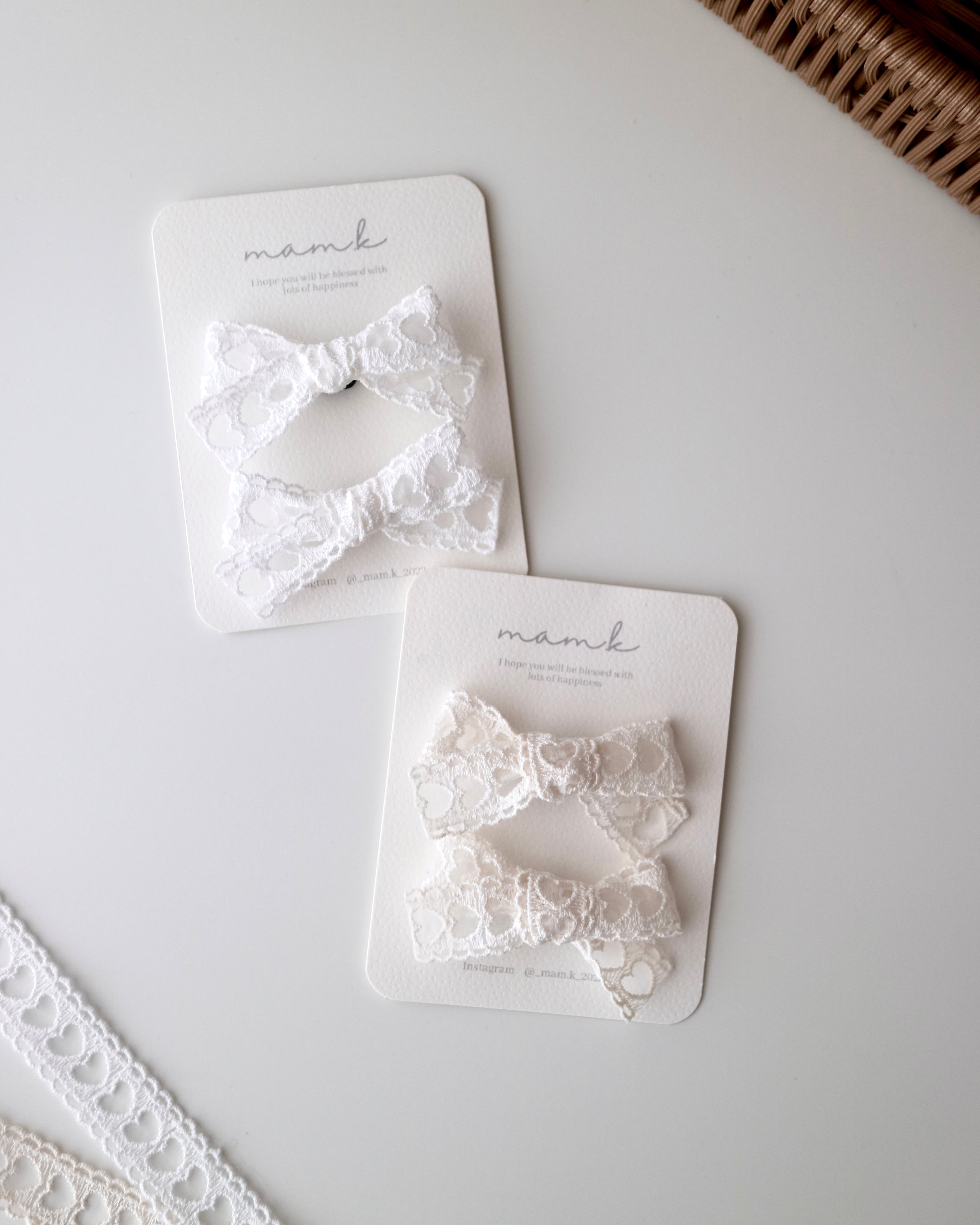 heart lace hair tie | mam.k