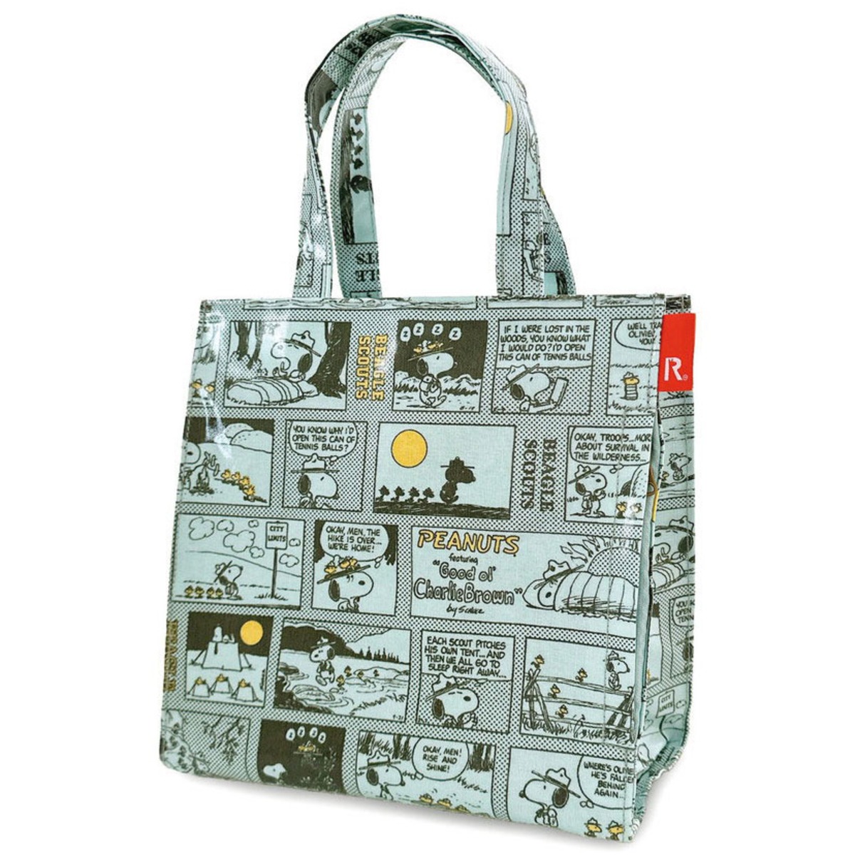 2024新作 スヌーピーバッグ ROOTOTE SQUARE PEANUTS 8600 ルートート IP.スクエア.ラミネート.ピーナッツ-9H ビーグル・スカウト | CDF