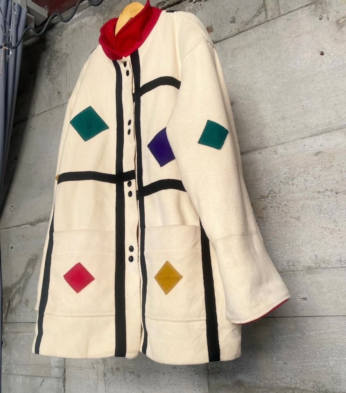 80's INTERNATIONAL SCENE "Mondrian pattern" Wool coat | jump