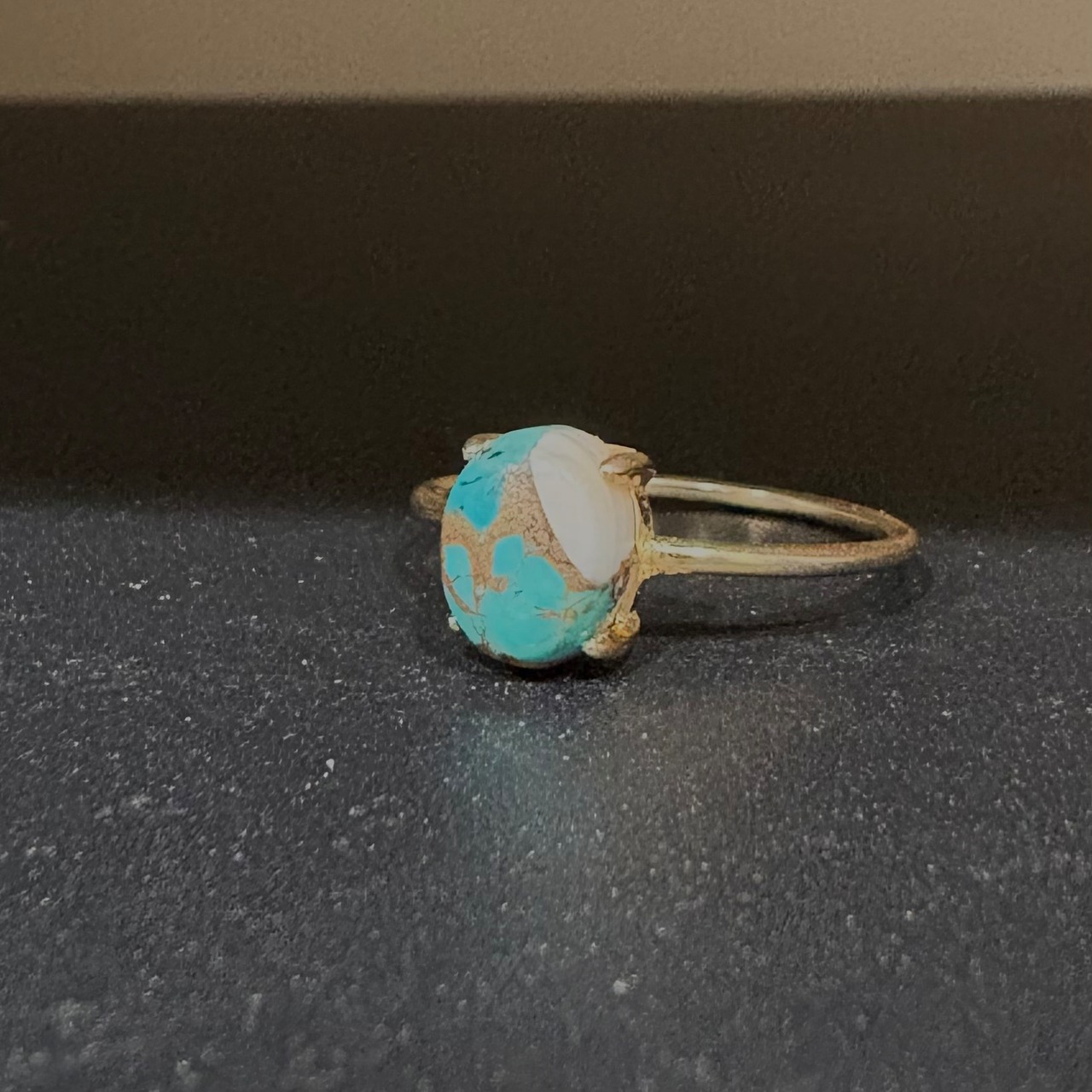 オイスターカッパーターコイズAAAリング|選べるカラーとサイズ【Silver925/18KGP】 | m.ue soi