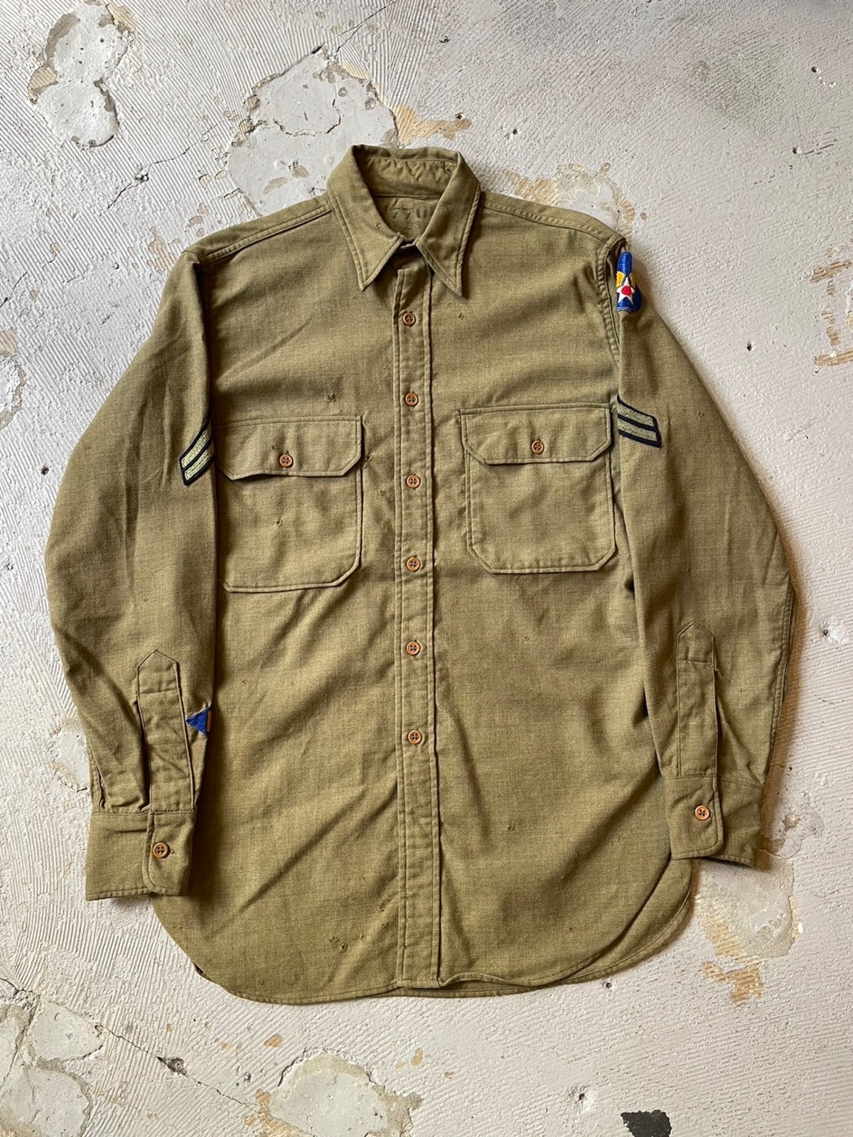 vintage 40’s U.S.ARMY wool shirt | vintage clothing twoface