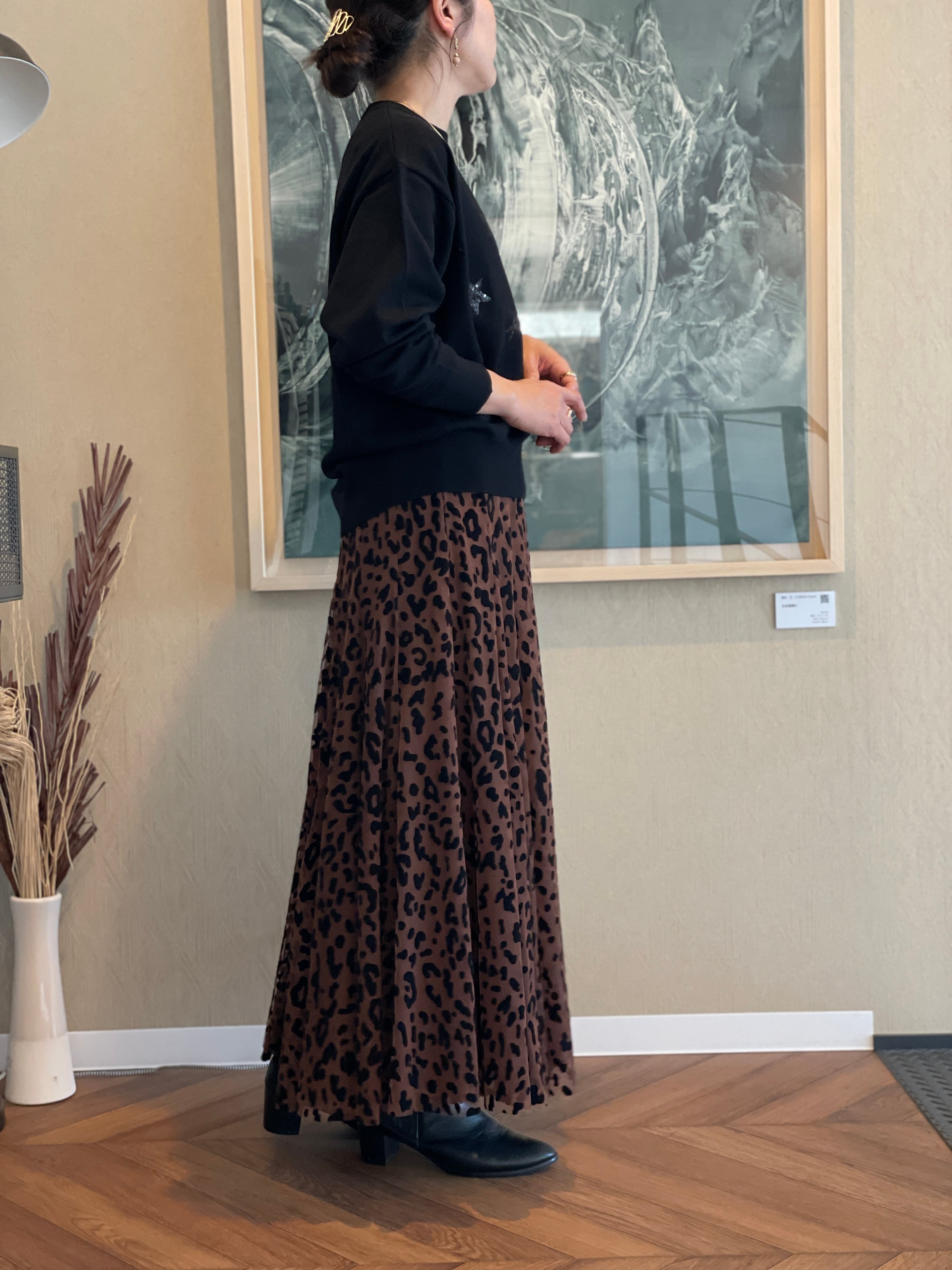 レオパード 柔らかい素材感が美しく、ふんわり揺れ姿が上品なチュールスカート | Neutral Closet