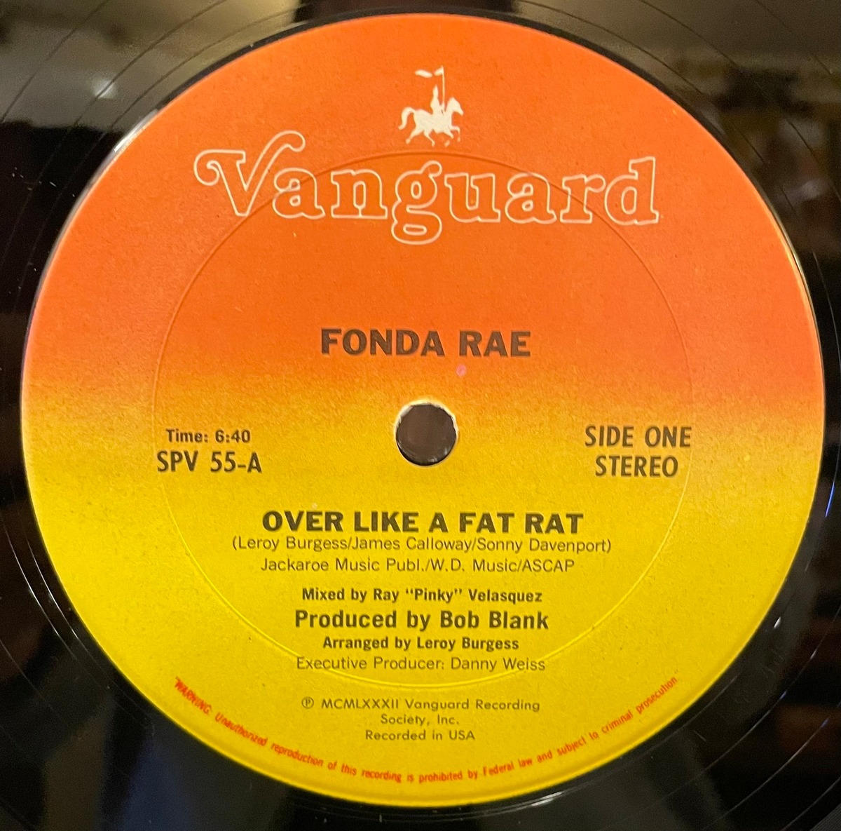 Fonda Rae "Over Like A Fat Rat" 12" | EAD RECORD