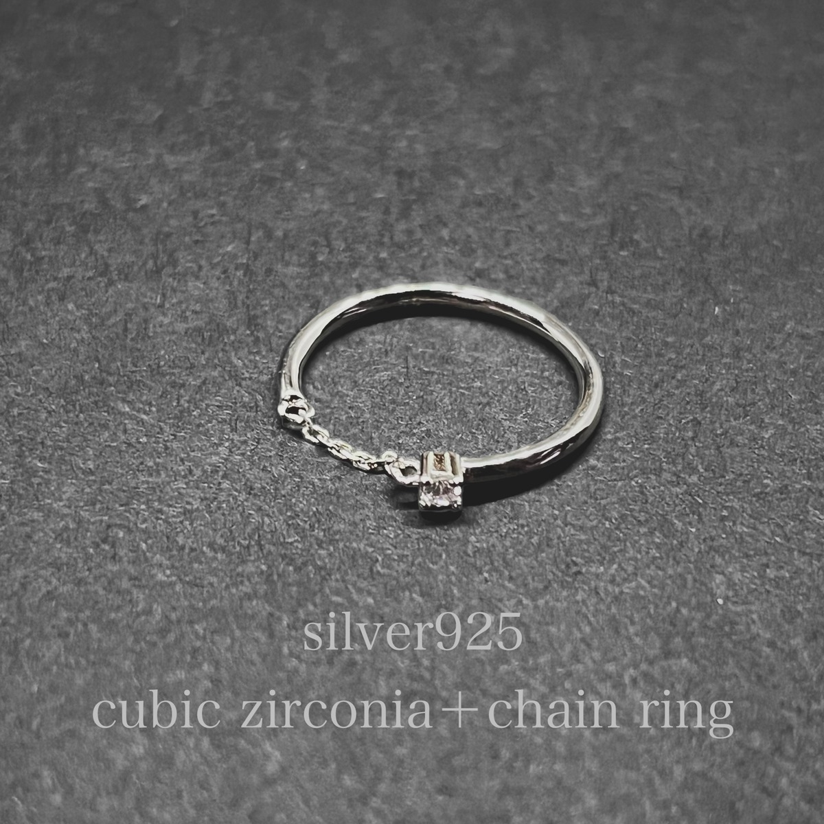シルバー925 キュービックジルコニア＋チェーンリング / silver925 cubic zirconia＋chain ring | N.st