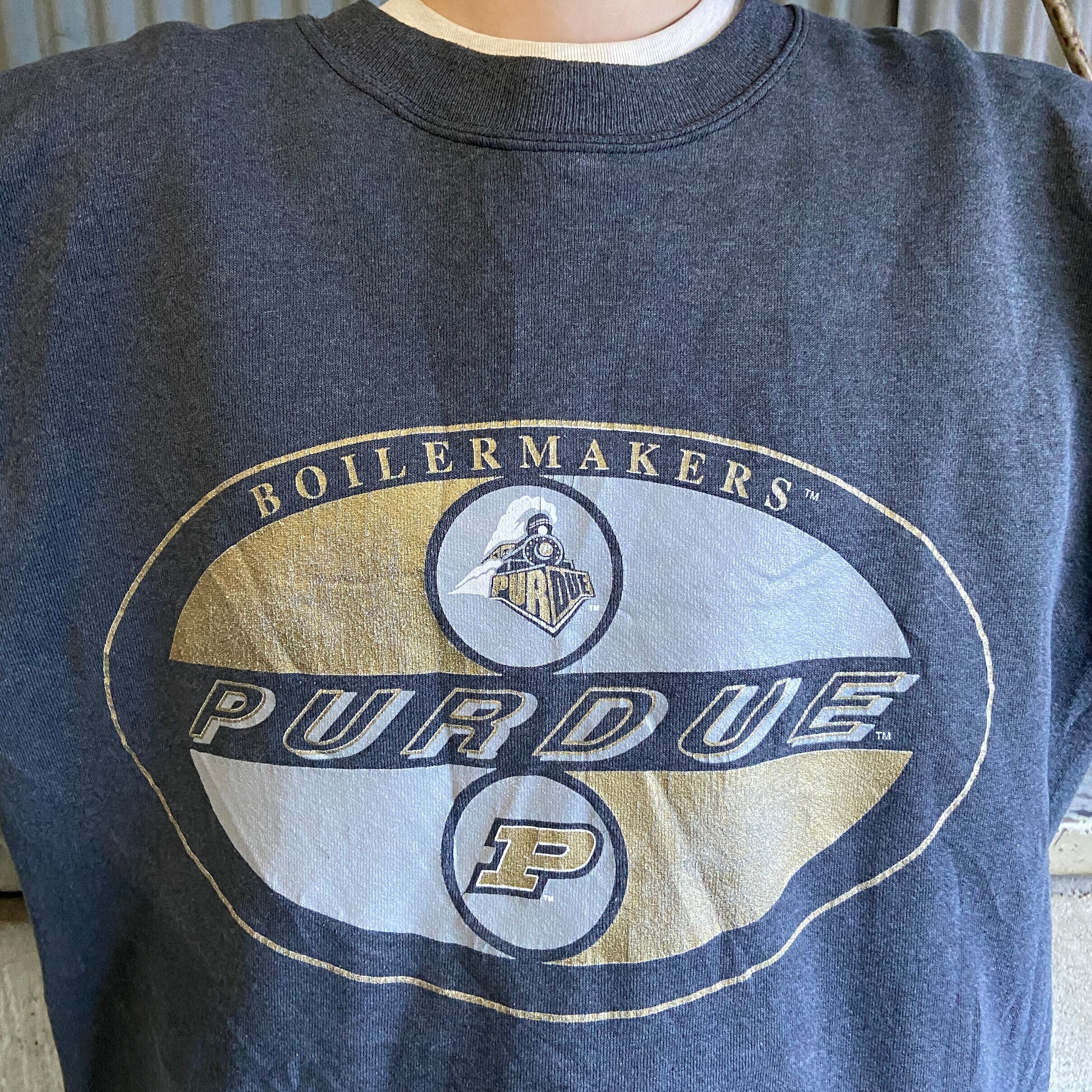 90年代 purdue boilermakers カレッジチーム ロゴプリント スウェットシャツ メンズXL相当 古着 90s ヴィンテージ ...