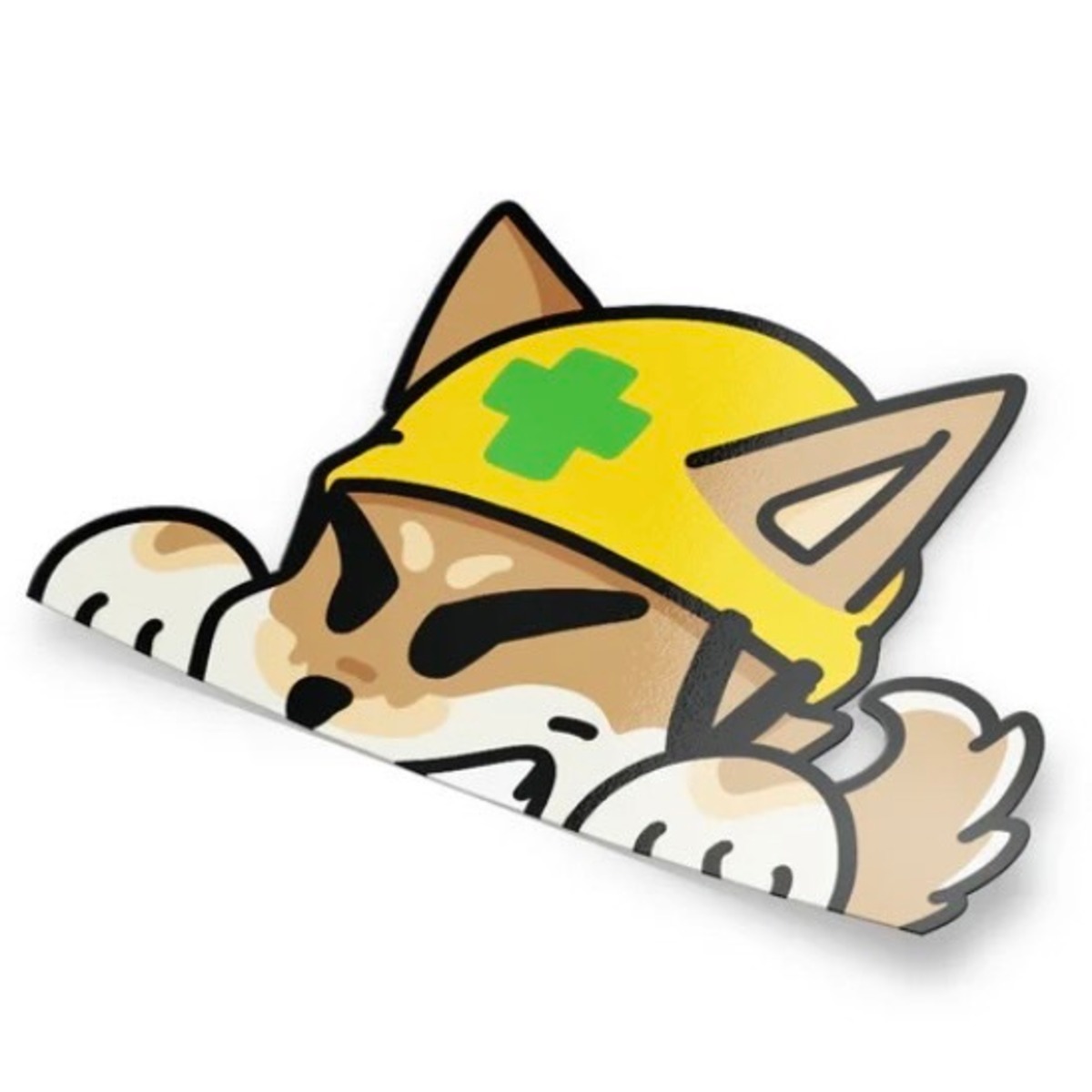 NEVER CONTENT Peeking Safety Shibe v2 | 輸入アニメステッカー専門店 SUNSET Stickers Store