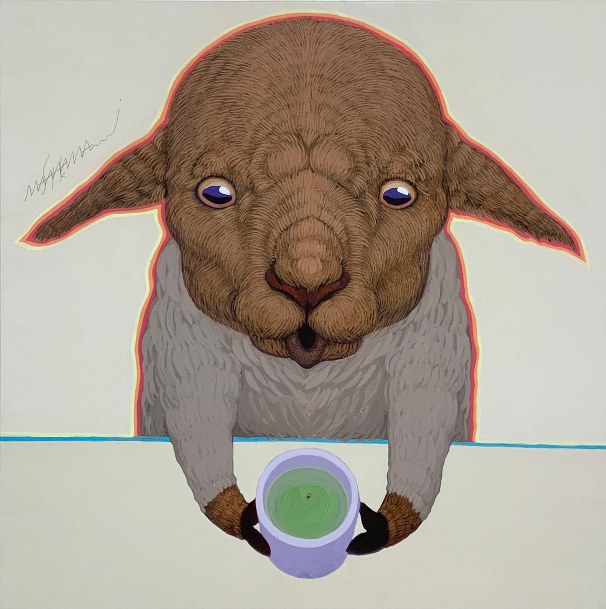 shine sheep-緑茶飲む art作品 | masatakamatsuhashiArtGallery