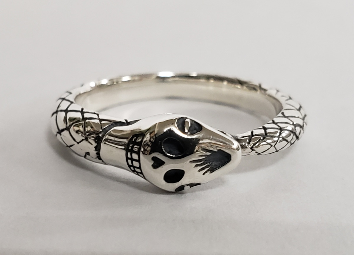 20R-UB001S : RING /UROBOROS SKULL RING ( LARGE ) | Kustomhood ...