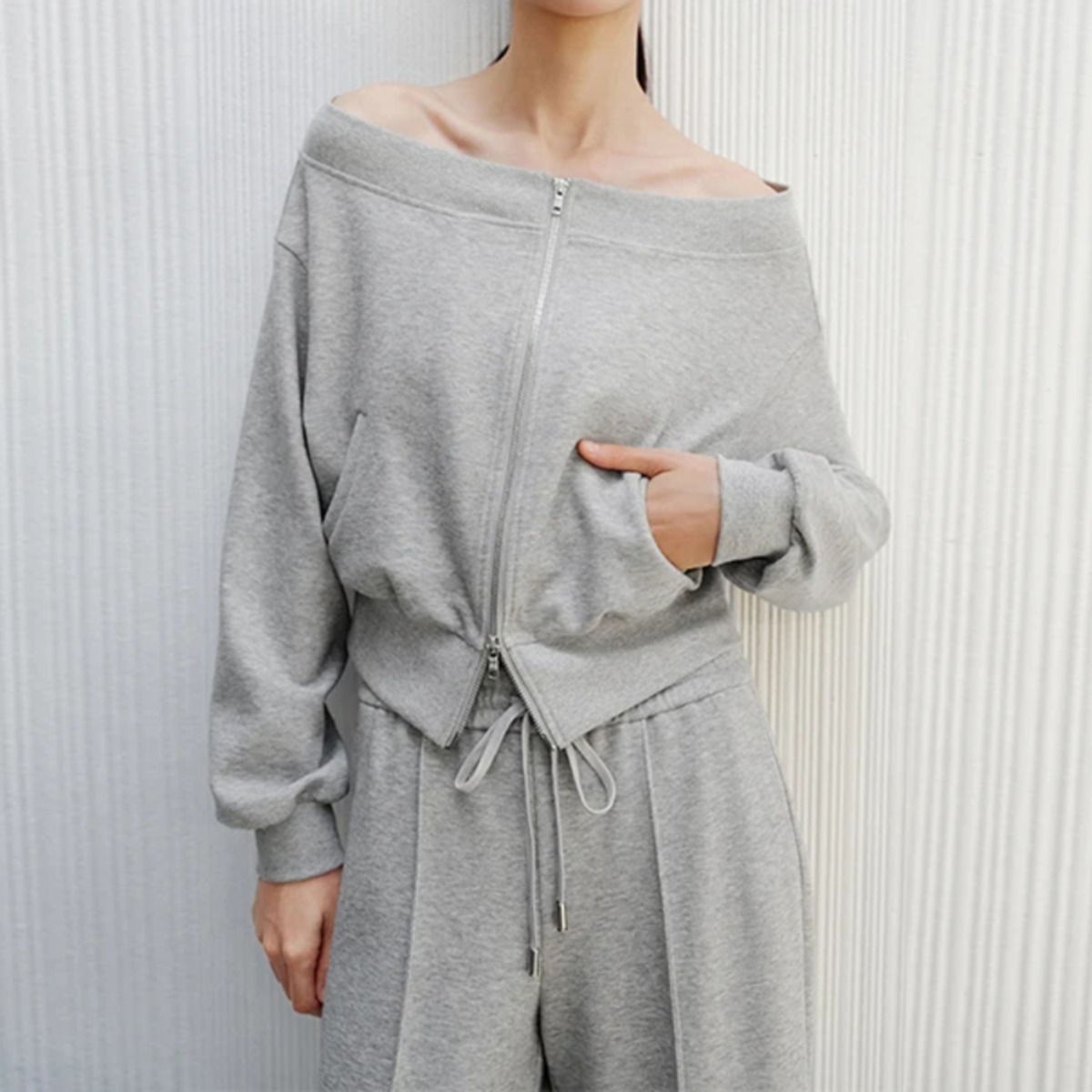 Off shoulder sweat tops pants V2133 | ViCHIC.