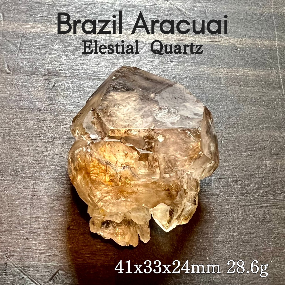 Brazil Aracuai Elestial Quartz 41x33x24mm28.6g | 石屋きらり