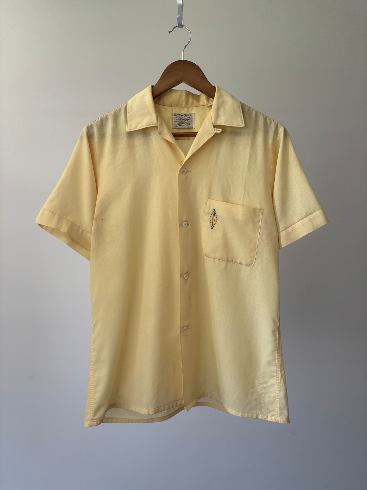 60s "ARROW" OPEN COLLOR SHIRT COTTON/POLYESTER | Hydo_vintage_
