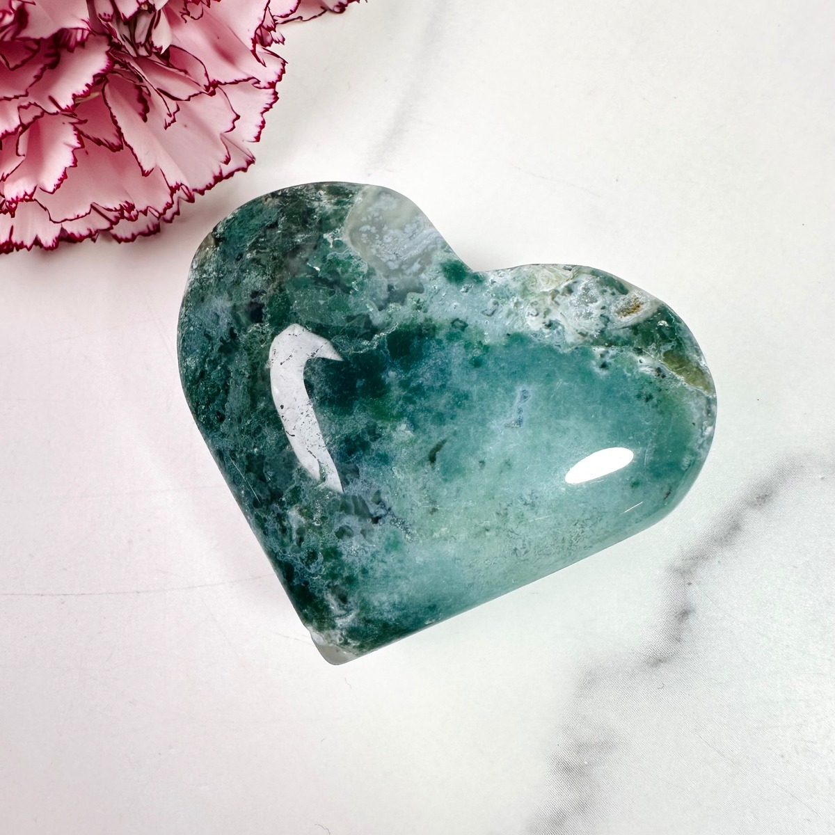 天然石インテリア｜森林浴の癒し モスアゲートハート型ストーン | Mt.Sophia 天然石屋さん／マウントソフィア